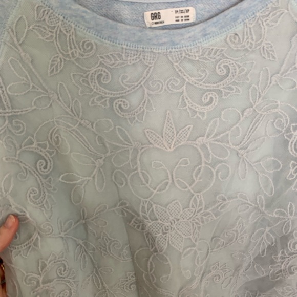 GRG MONTREAL | Tops | Grg Powder Blue Sweatshirt With Lace Front Xs ...